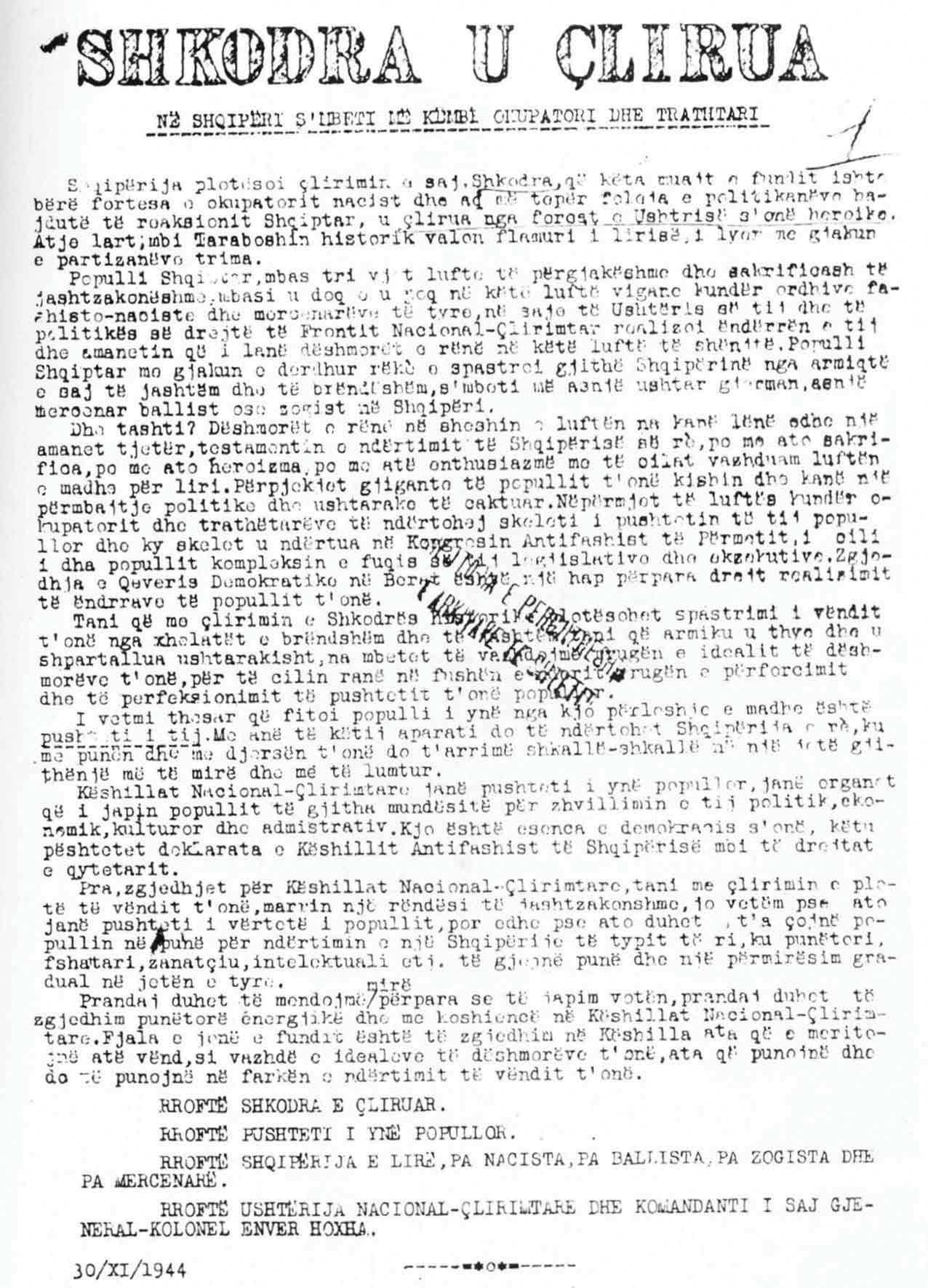 Çlirimi i Shqipërisë më 29 Nëntor 1944, ditë historike | Gazeta Telegraf